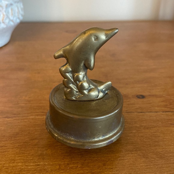 VCGC | Accents | Vintage Vcgc Taiwan Brass Dolphin Music Box | Poshmark